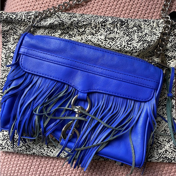Rebecca Minkoff | Bags | Rebecca Minkoff Blue Fringe Mac Crossbody ...